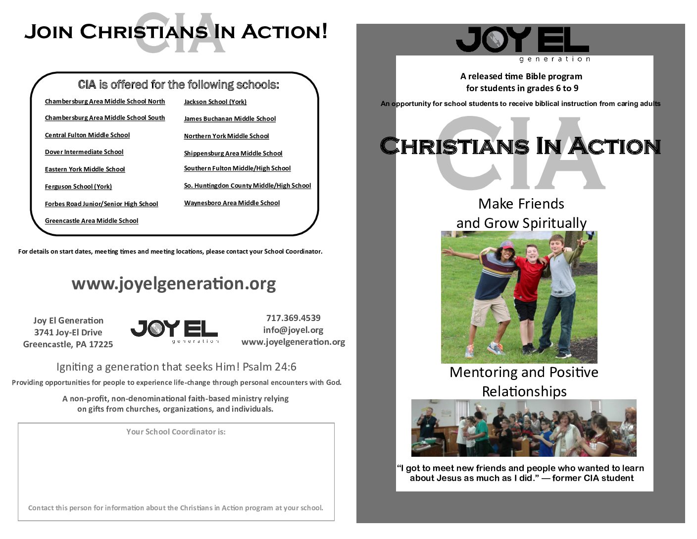 CIA Brochure 2019-2020 | Joy El Generation