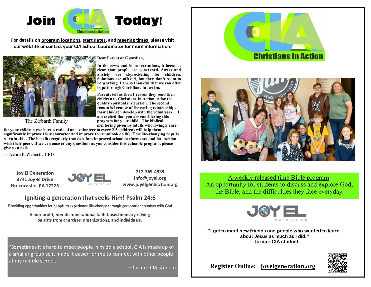 CIA Brochure 2024-2025 with pictures | Joy El Generation